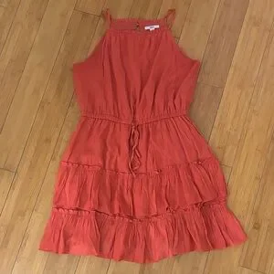 Bar III | Dresses | Bar Iii Red Midi Dress With Tiered Skirt | Poshmark